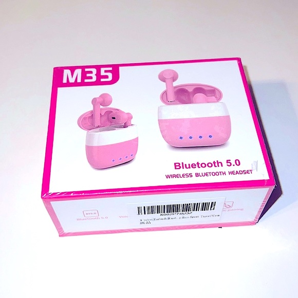 Headphones | Pink Wireless Earbuds Bluetooth Headsetnew In Box | Poshmark